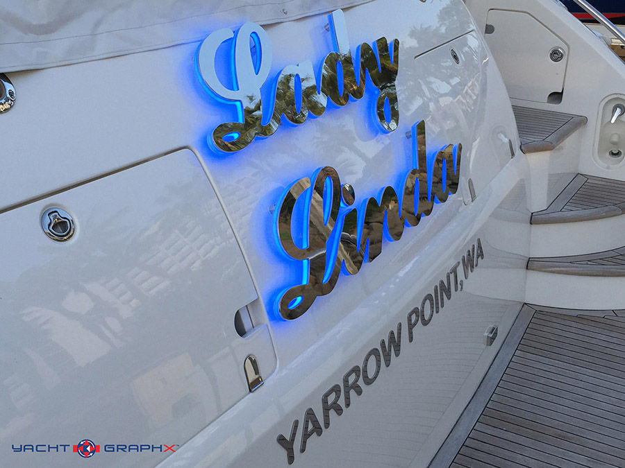 Yachtgraphx 3D Lettering Princess Viking Sports Cruiser 70'